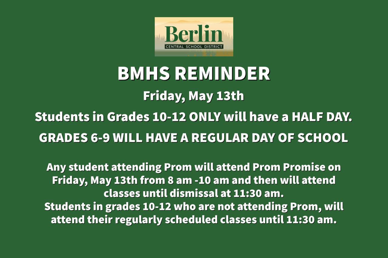 Important Announcement From BMHS Principal Brownell | Berlin Central ...
