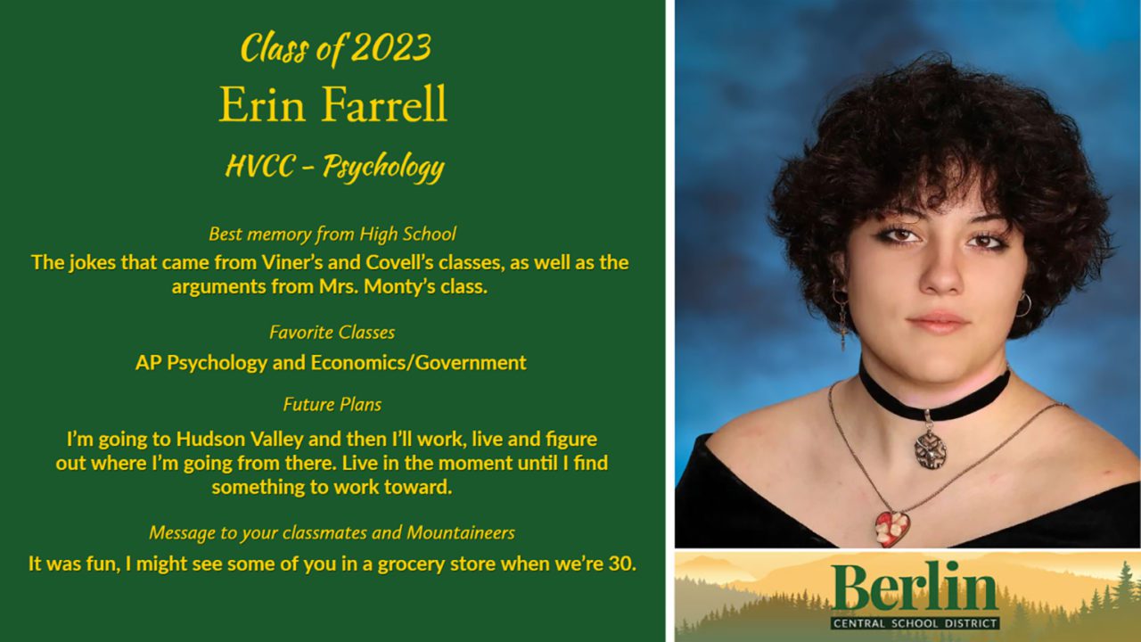 Class of 2023 Spotlight Countdown to Graduation | Berlin Central School ...