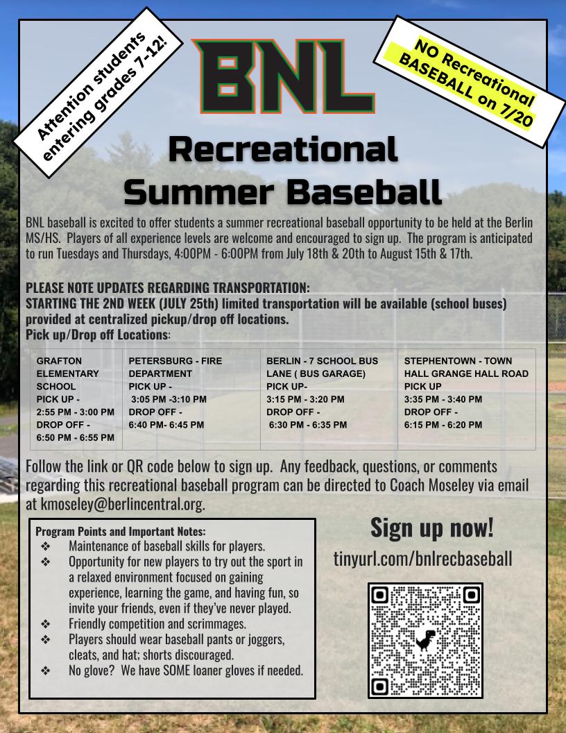 Athletics | Berlin Central School District