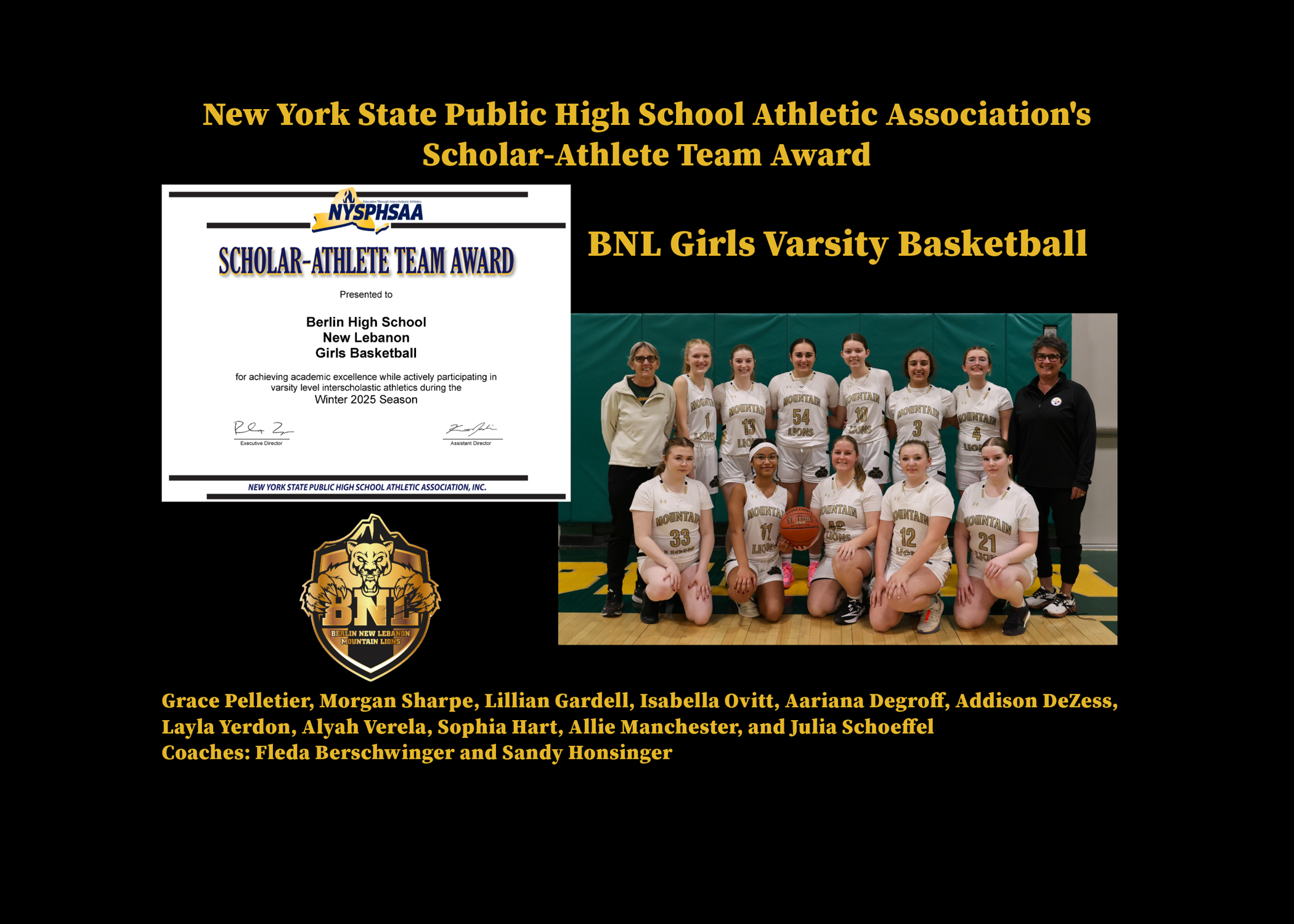 Four BNL Winter Teams Receive NYSPHSAA Scholar-Athlete Team Award ...