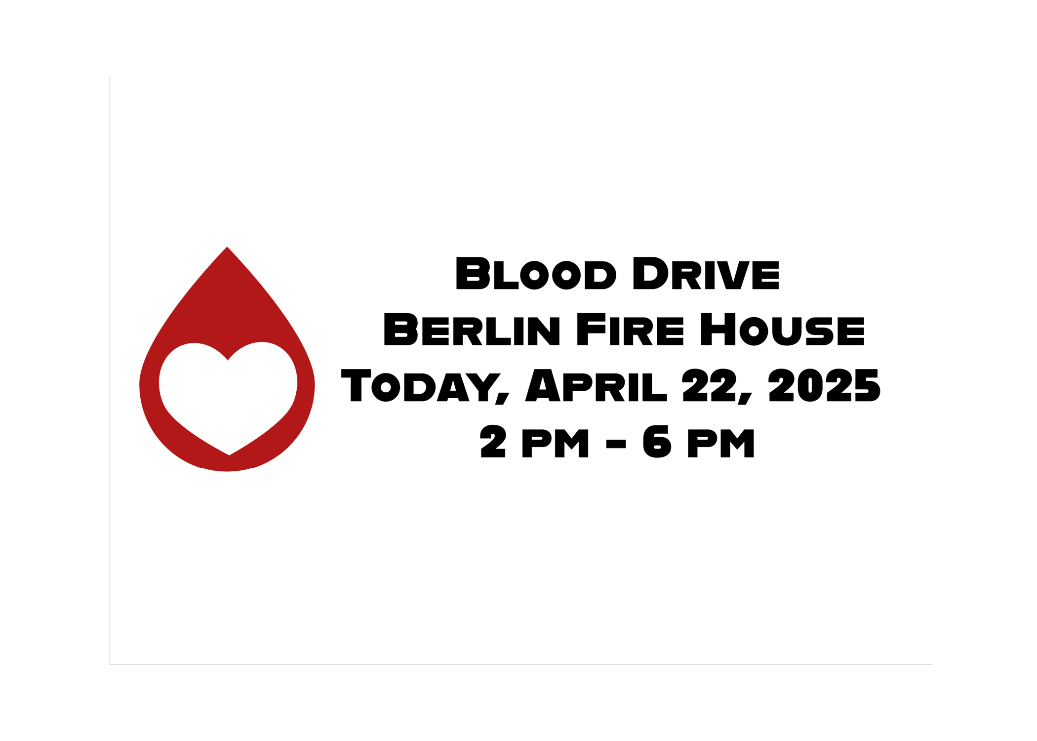 Blood Drive Today 4/22 | Berlin Central School District