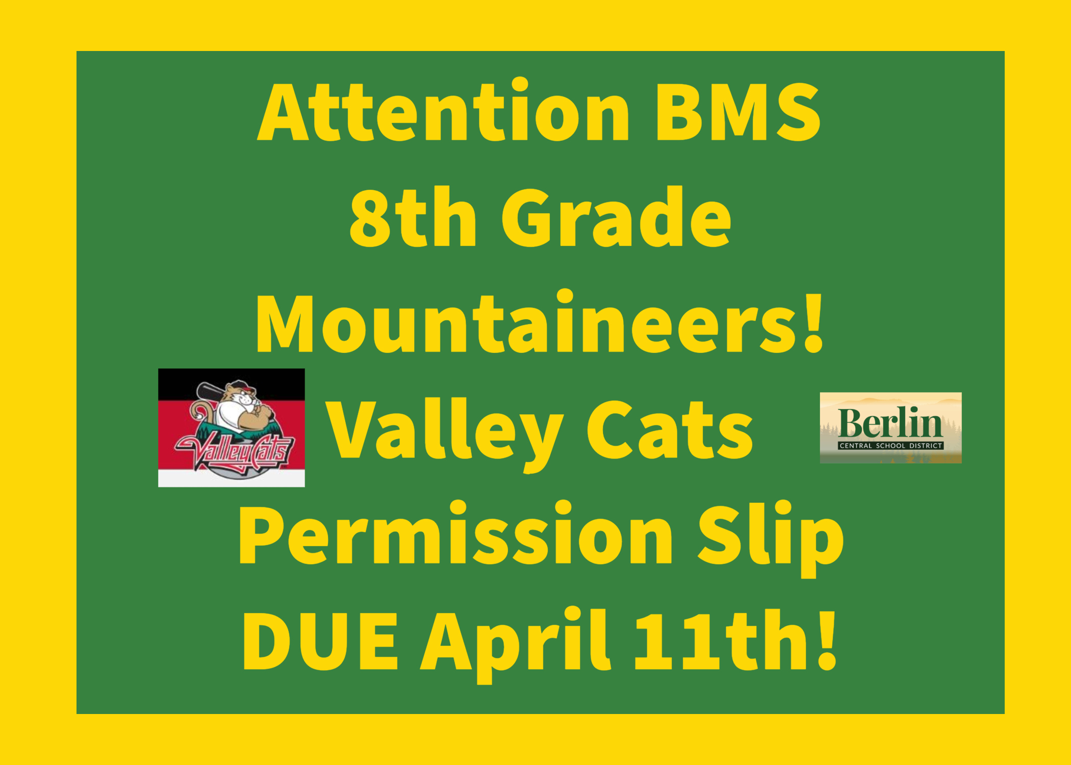 Attention BMS 8th Grade Mountaineers! | Berlin Central School District