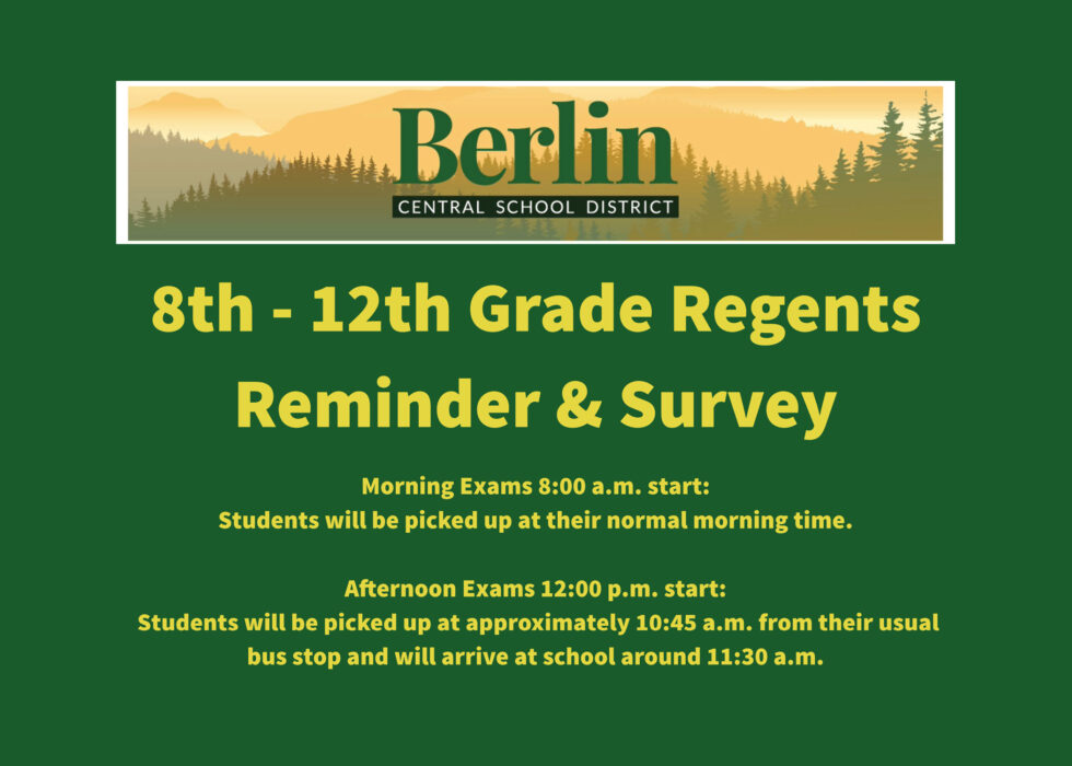 BMHS June 2025 Regents Examination Schedule & Important Survey | Berlin ...