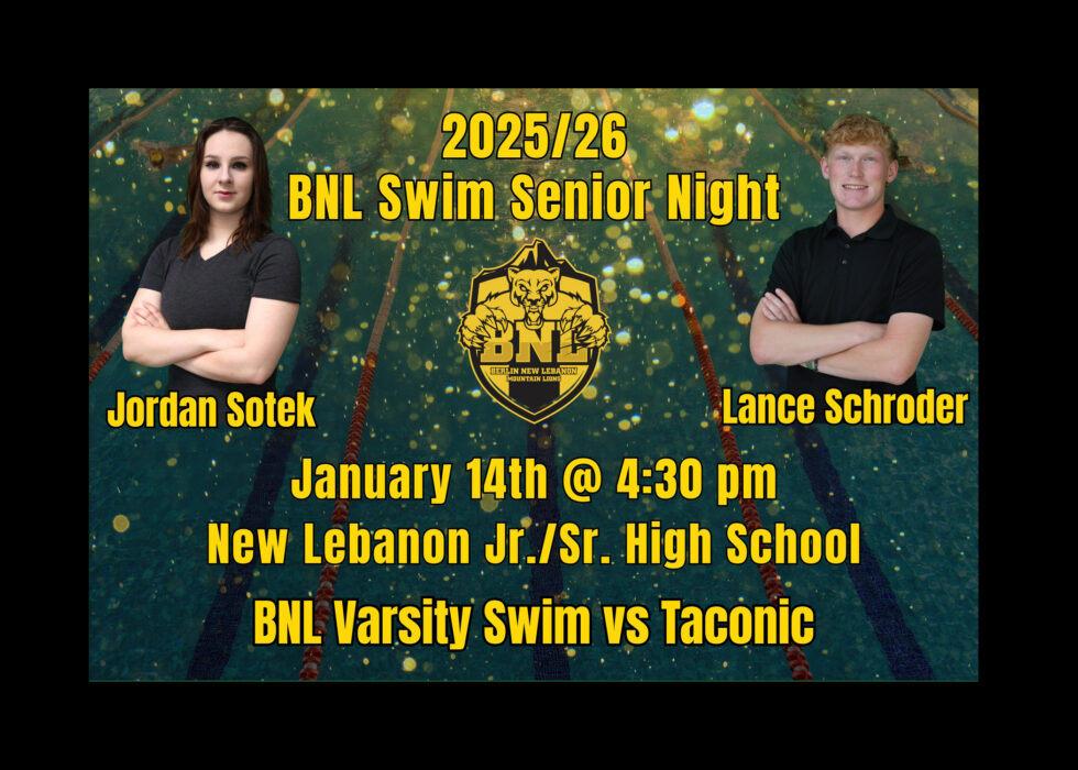 BNL Swim Senior Night 1/14 | Berlin Central School District