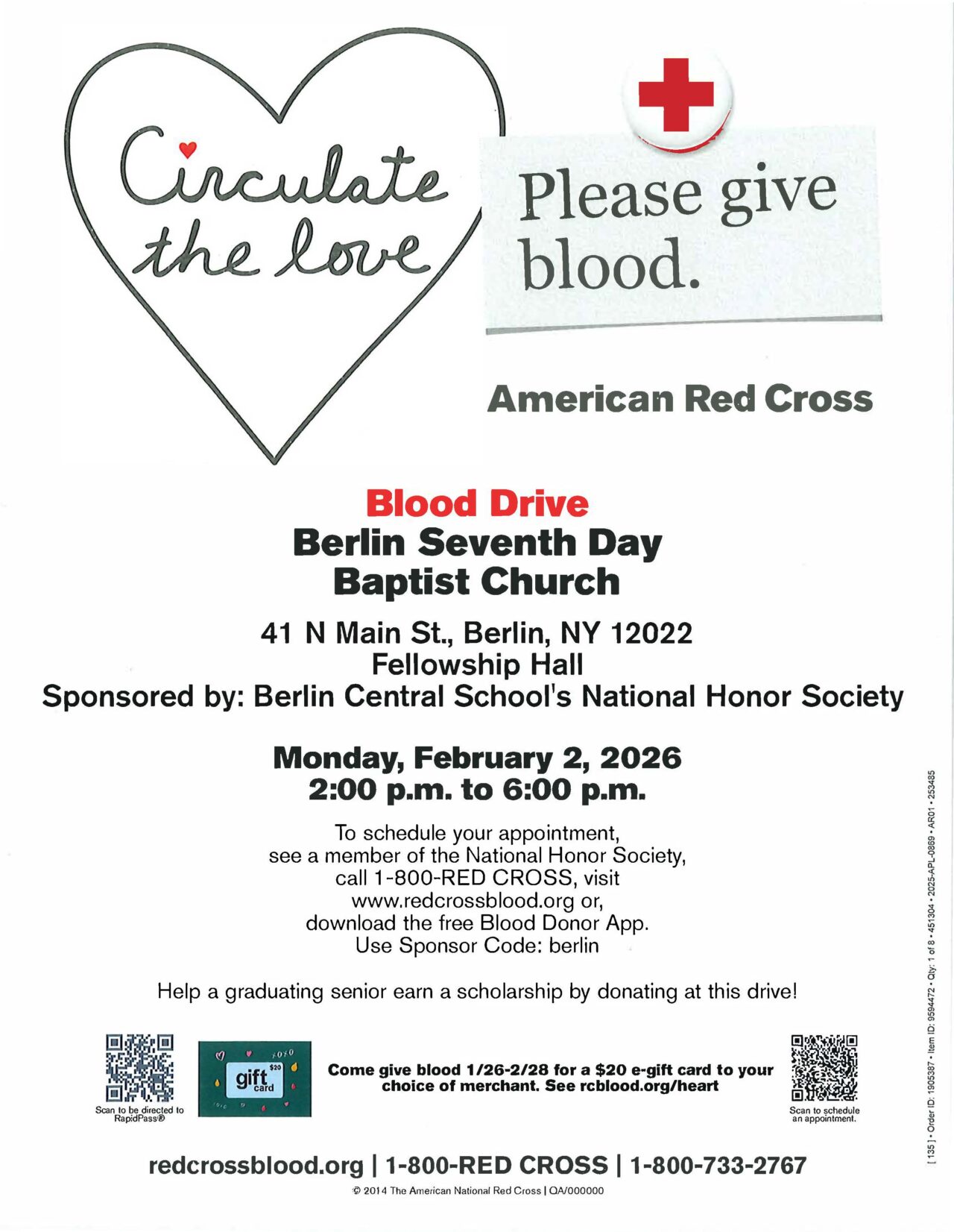 Blood Drive 2/2 BHS' National Honor Society | Berlin Central School ...